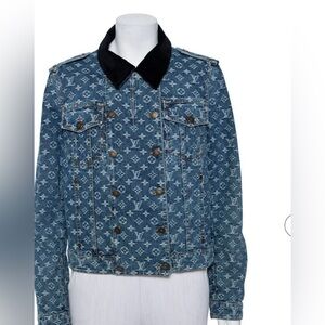 Louis Vuitton | Jackets & Coats | Louis Vuitton Denim Logo Monogram ...